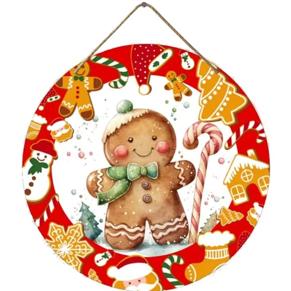 Tasha’s Boutique | Holiday | Gingerbread Round Wooden Holiday Christmas ...